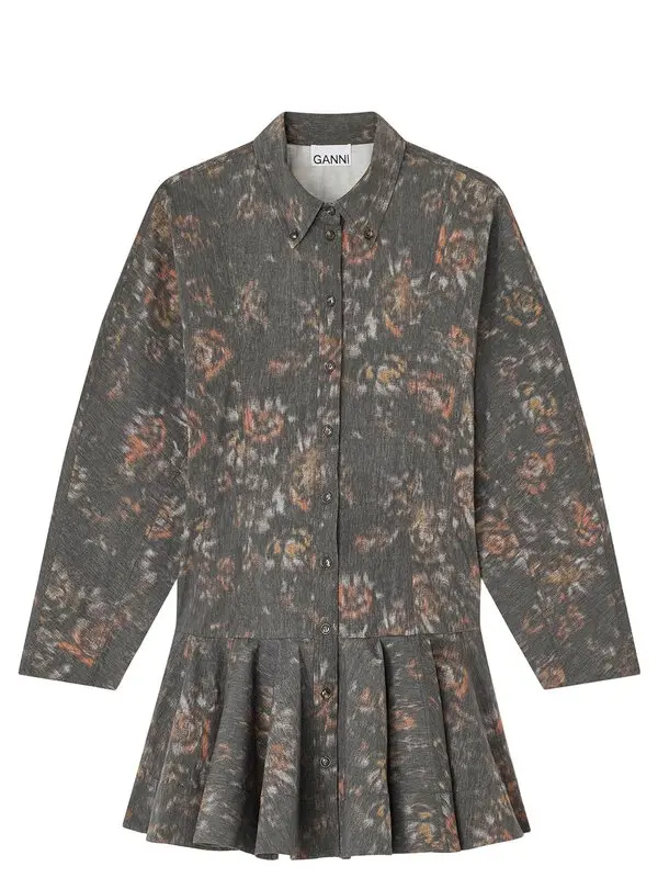 GANNI Floral Shirt Dress - Mixed