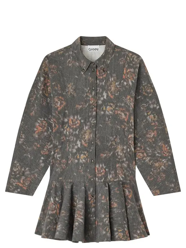 GANNI Floral Shirt Dress - Mixed