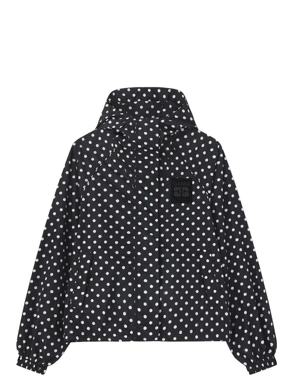 GANNI Printed Nylon Jacket - Black