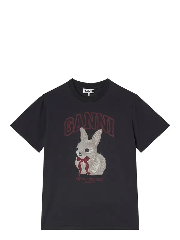 GANNI Bunny Graphic T-shirt - Mixed