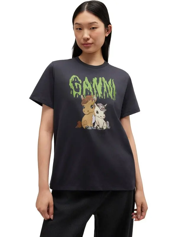 GANNI Graphic T-shirt - Mixed