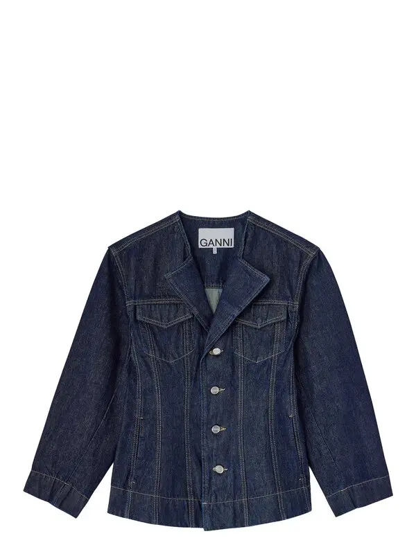 GANNI Denim Blazer - Navy