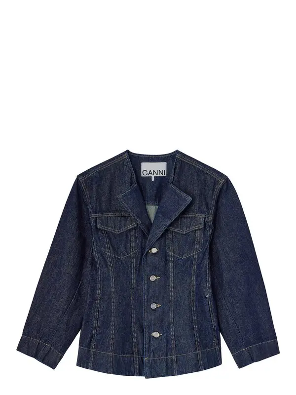 GANNI Denim Blazer - Navy