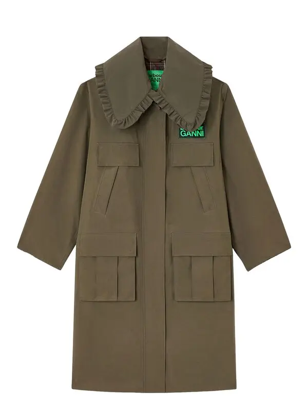 GANNI X Barbour Long Coat - Green