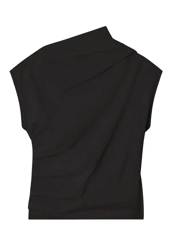 GANNI Ruched Top - Black