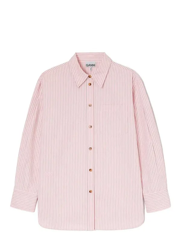 GANNI Striped Shirt - Pink