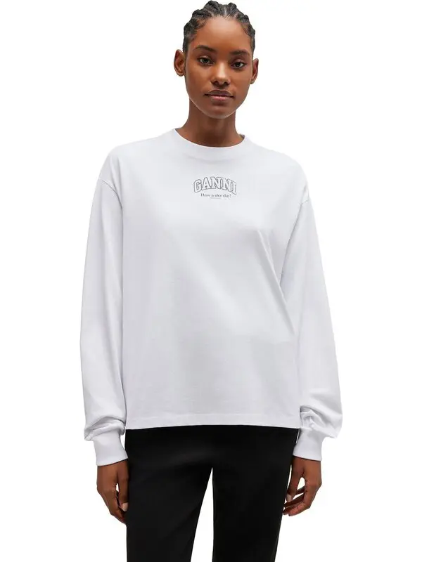 GANNI Essential Basic Long-sleeve - White