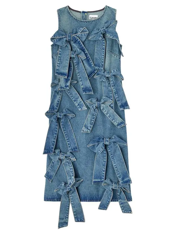 GANNI Light Rigid Denim Dress - Blue