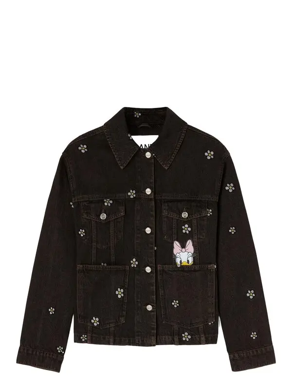 GANNI X Disney Daisy Duck Denim Oversized Jacket - Brown
