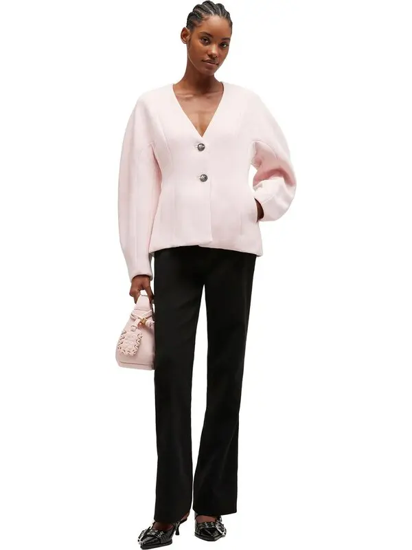 GANNI Wool Blazer - Pink