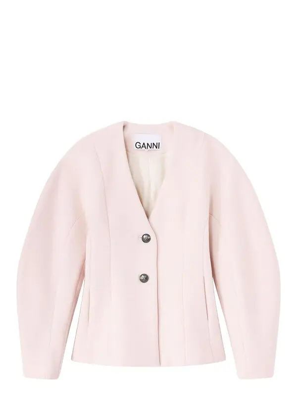 GANNI Wool Blazer - Pink