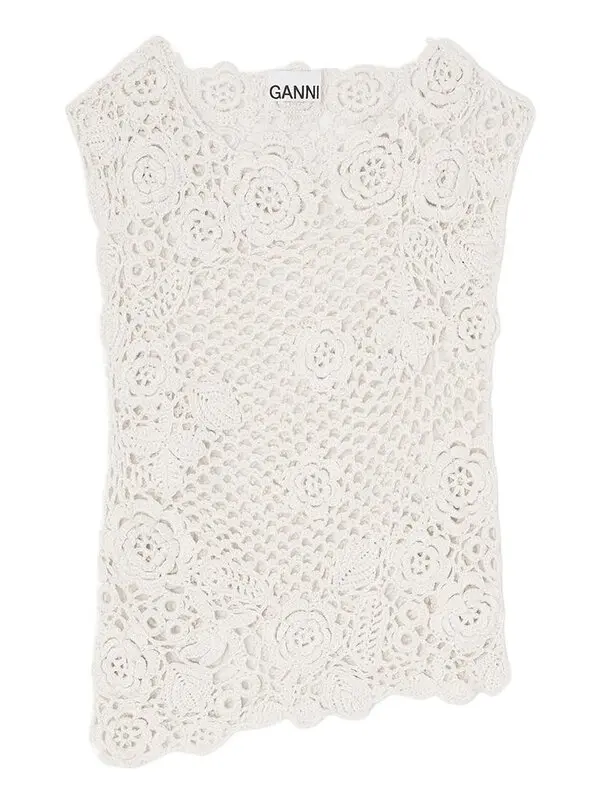 GANNI Knit Top - White