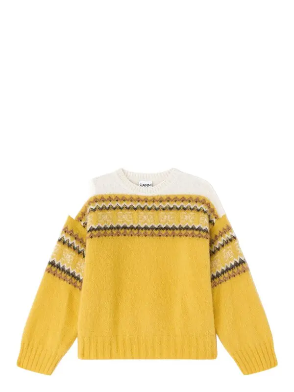 GANNI Intarsia Sweater - Yellow