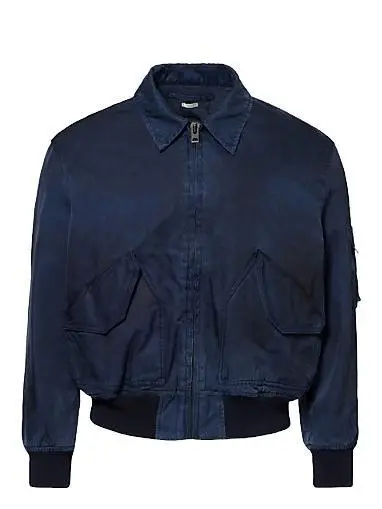 A.PRESSE Padded Cotton-and-silk Jacket - Navy