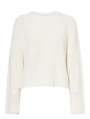 ME+EM Chunky-knit Raglan-sleeve Cotton Jumper - Soft White