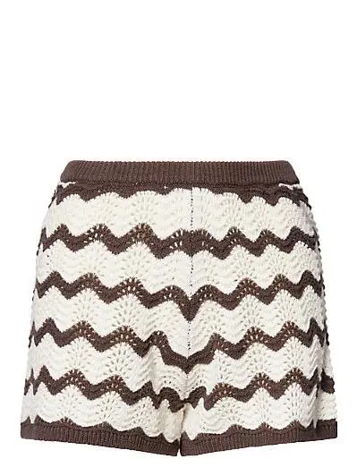 4TH & RECKLESS Antonia Striped Knitted Cotton-blend Shorts - Multi