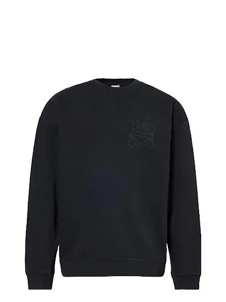 Loewe Relaxed-fit Anagram Cotton Sweatshirt - Black