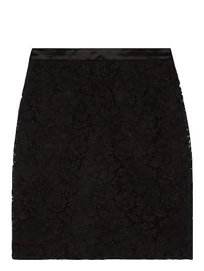 The Kooples High-rise Lace Mini Skirt - Black