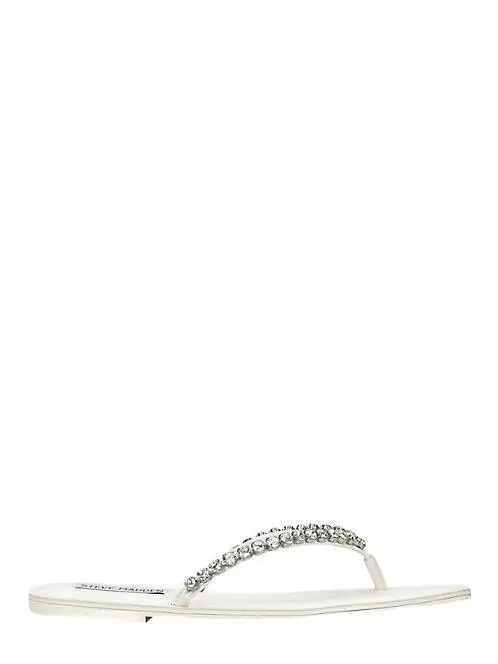 Steve Madden Kustom 002 Embellished Woven Sandals - White