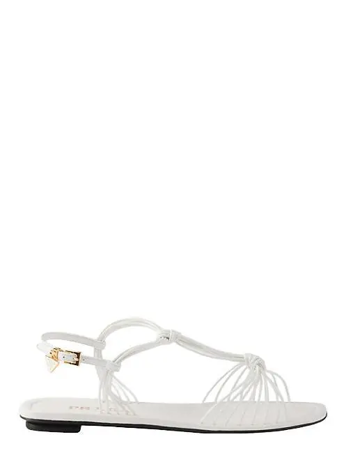 Prada Patent Leather Sandals - White