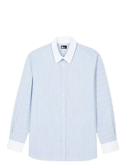 The Kooples Striped Relaxed-fit Cotton Shirt - Blue
