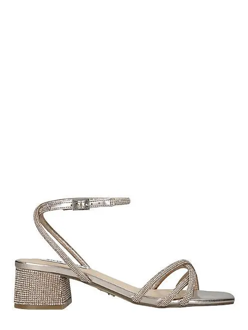 Steve Madden Faux-leather Block-heel Sandals - Gold