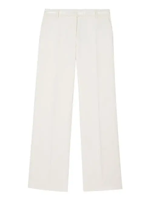 The Kooples Wide-leg Lace-trim Woven Trousers - Off White