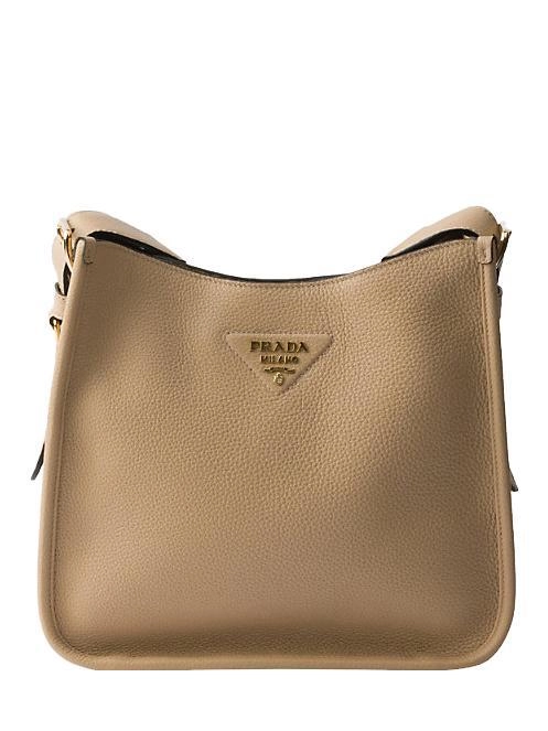 Prada Logo-plaque Leather Shoulder Bag - Brown