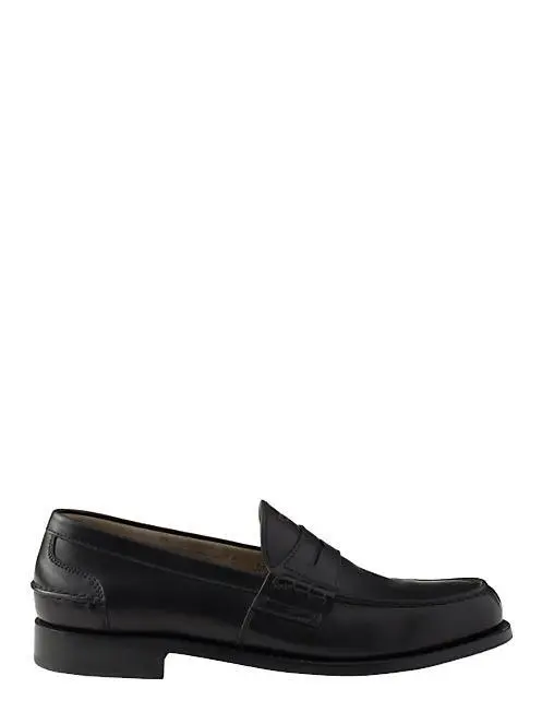 Prada Logo-embossed Leather Loafers - Black