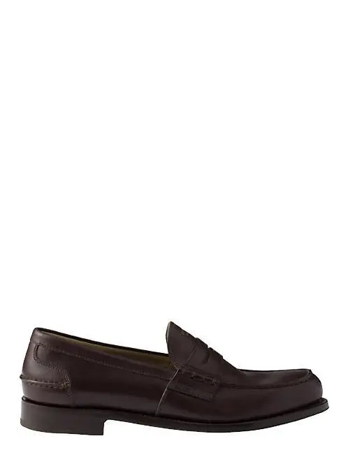 Prada Logo-embossed Leather Loafers - Brown
