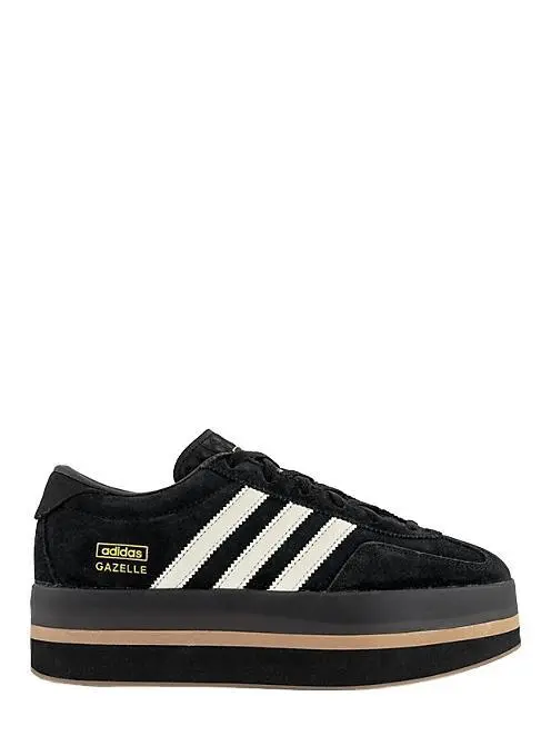 Adidas Gazelle Stack Suede Trainers - Core Black Cream White G