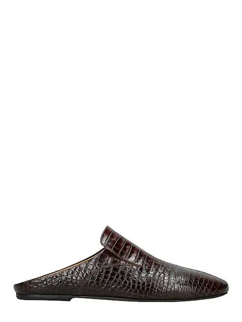 Dries Van Noten Mock-croc Leather Mules - Dark Brown