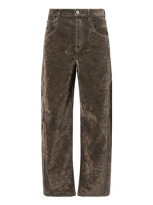 Jacquemus Le De-nimes Mirada Velvet Cotton Trousers - Khaki