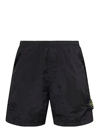 Stone Island Logo-patch Woven Cargo Shorts - Black
