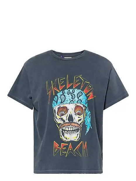 GALLERY DEPT. Skeleton Beach Graphic-print Cotton T-shirt - Black