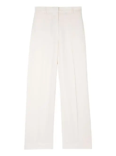 The Kooples Mid-rise Wide-leg Woven Trousers - White