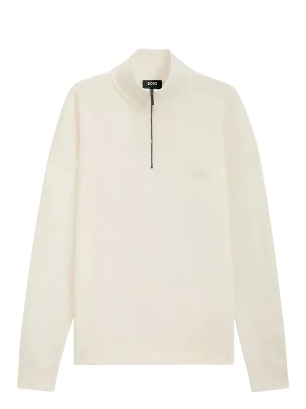 BOSS Zip-neck Sweater - Neutrals