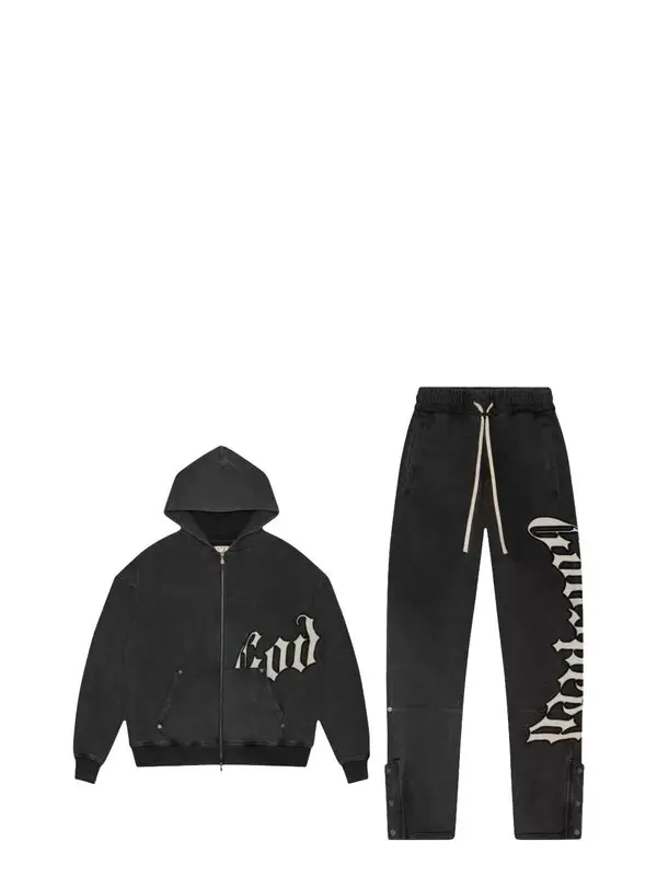 GODSPEED Stripe-trim Jersey Tracksuit - Black