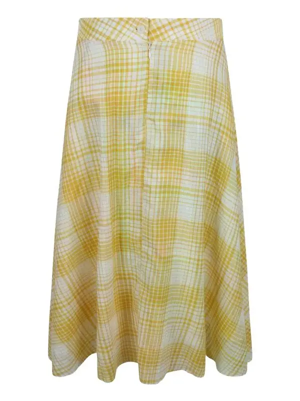 MII Corfu Checked Skirt - White