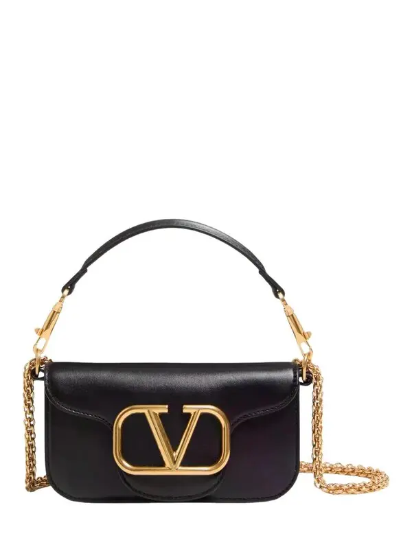 Valentino Garavani Locò Small Shoulder Bag In Calfskin - Nero