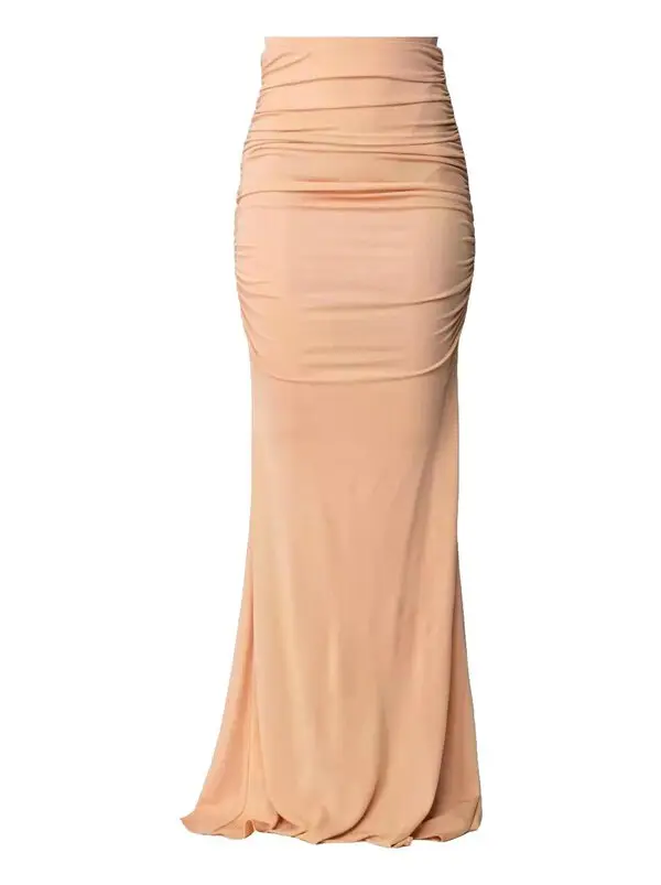 Elisabetta Franchi Ruched Long Skirt - Neutrals