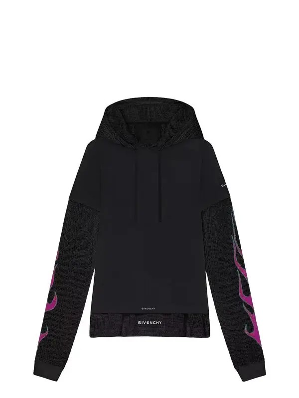 Givenchy Flame Print Hoodie - Black