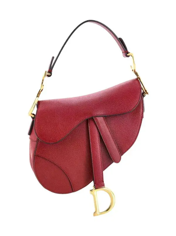 Dior Saddle Handbag Leather Mini Shoulder Bag - Red