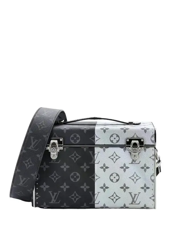 LOUIS VUITTON Trunk Monogram Eclipse Split Canvas Mini Shoulder Bag - Black