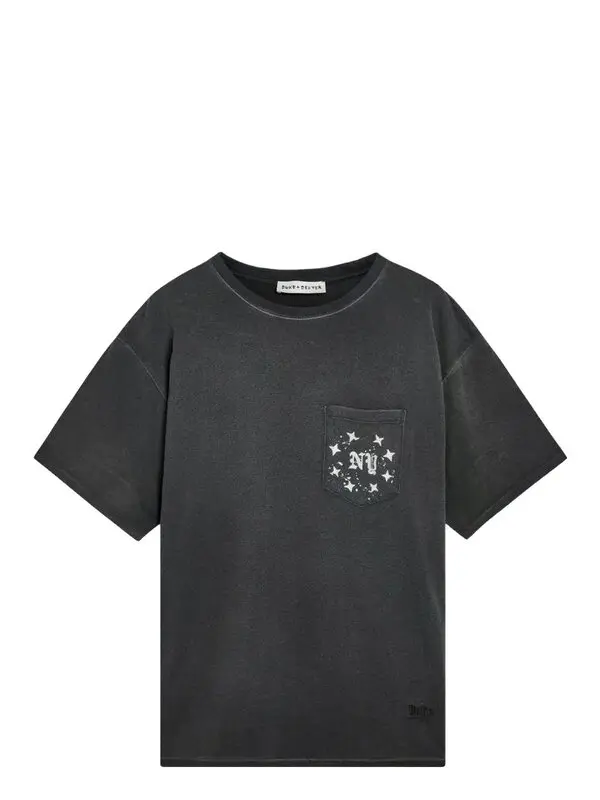 DUKE + DEXTER Chest-pocket Graphic-print T-shirt - Grey
