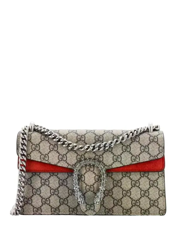 Gucci Dionysus Small Shoulder Bag Gg Coated Canvas With Crystal Embellished Metal - Brown