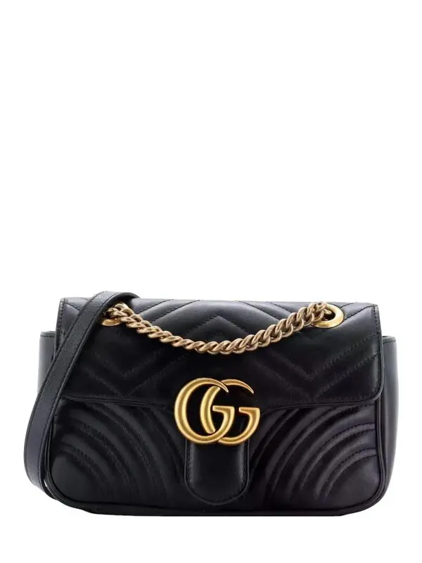 Gucci Gg Marmont Flap Mini Crossbody Bag - Black