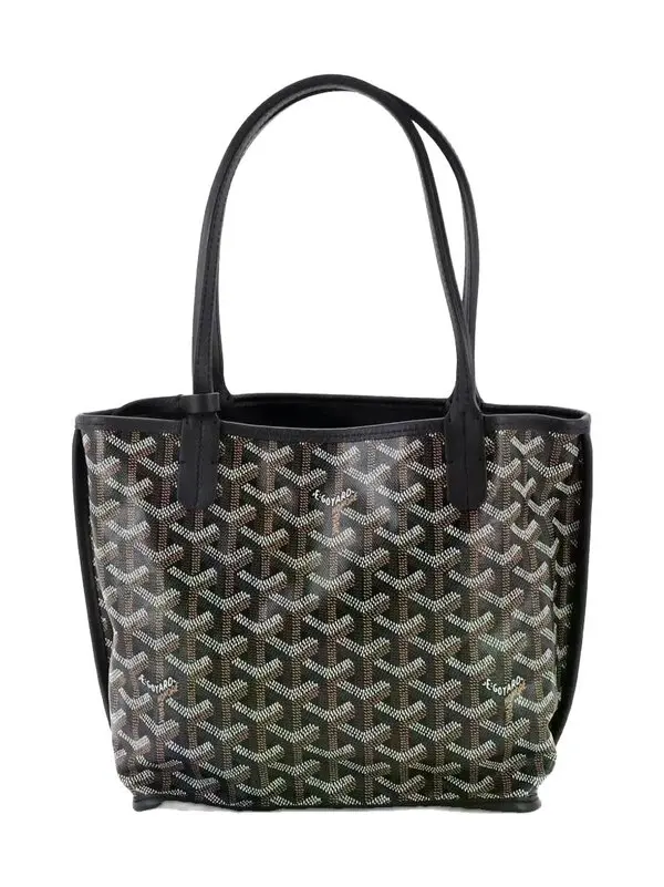 Goyard Anjou Reversible Tote Coated Canvas Mini Satchel - Black