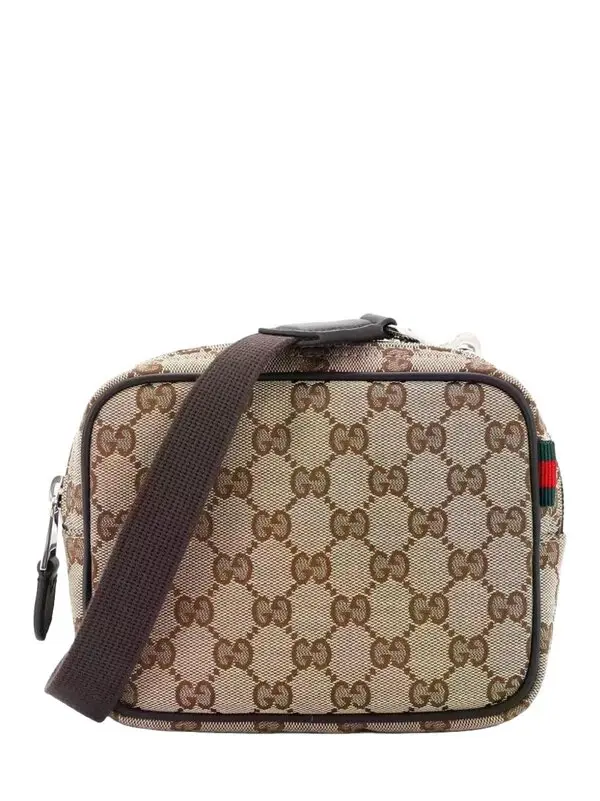 Gucci Web Loop Gg Canvas Mini Camera Bag - Brown