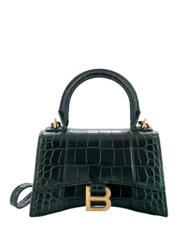 Balenciaga Hourglass Xs Top Handle Satchel - Green